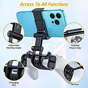 WixGear PS5 Controller Phone Mount Clip, Mobile Gaming Clip CellPhone Stand Holder Replacement for Playstation 5 Dualsense Controller Remote Play