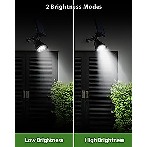 FALOVE Solar Lights, 2-in-1 Waterproof 4 LED Solar Spotlight Adjustable Wall Light Landscape Light Security Lighting Dark Sensing Auto On/Off for Patio Deck Yard Garden Driveway Pool Area(2 Pack)
