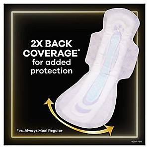 Always ZZZ Overnight Pads for Women Size 6 Unscented with Wings, Always' Widest Coverage for Worry-Free Nights, 10 Count