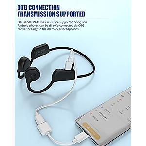 LIBMING Open Ear Bluetooth Bone Conduction Sport Headphones, Waterproof Wireless Earbuds for Workouts and Running - Built-in 32G Memory Card,Bluetooth 5.3 Swimming Headset with Mic-Black