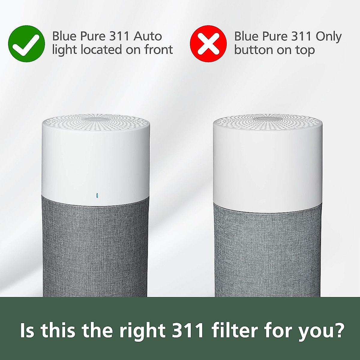 isinlive Blue Pure 311 Auto Replacement Fil-TER Compatible with Blueair Blue Pure 311 Auto Air Puri-Fier, 2 in 1 Fil-tration Systems, Particle and Activated Carbon, 2 Pack