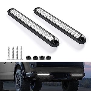 Sodcay 2 PCS Car High Brake Tail Light Strip, 15LED 12V-24V High-bright Trailer Tail Light Waterproof Assembly, Turn Tail Light, Universal Lighting Accessories for Cars (White)