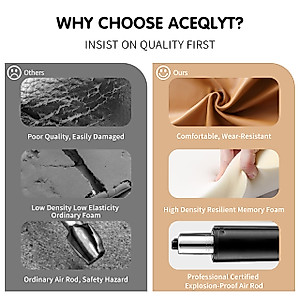 ACEQLYT® Modern Minimalist Vanity Stool with Hidden Storage, Adjustable Vanity Chair for Makeup Room, 300lb Load Capacity Ottoman Makeup Chair for Vanity Desk Bedroom Bathroom, Brown Leather