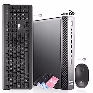 HP Micro PC EliteDesk 800 G4 Windows 11 Tiny Desktop,i5 Hexa-Core Mini Business Computers 16GB Ram 256GB NVMe M.2 SSD,WiFi,BT,HDMI,DP,USB-C,4K Support,Wireless K&M + TJJ Mouse PAD(Renewed)