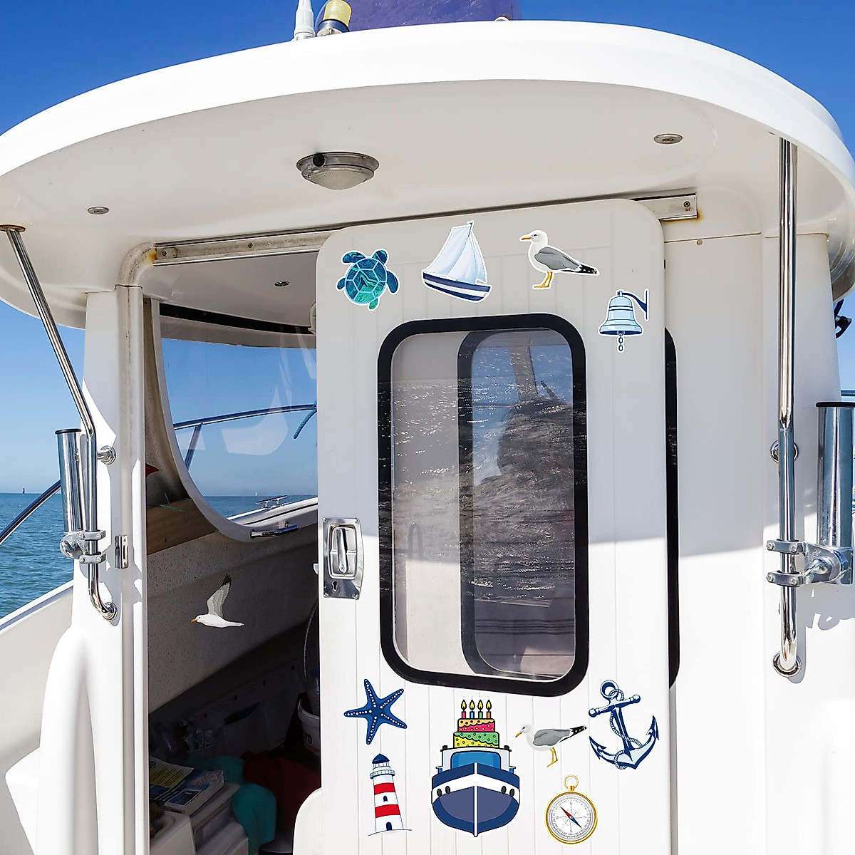 25 Pcs My Birthday Cruise Funny Car Magnets Cruise Door Magnet Flip Flop Boat Anchor Cruise Ship Decorations Magnetic Fridge Magnet Decal Life Preserver Ring Ship Steering Wheel Decorative Magnets