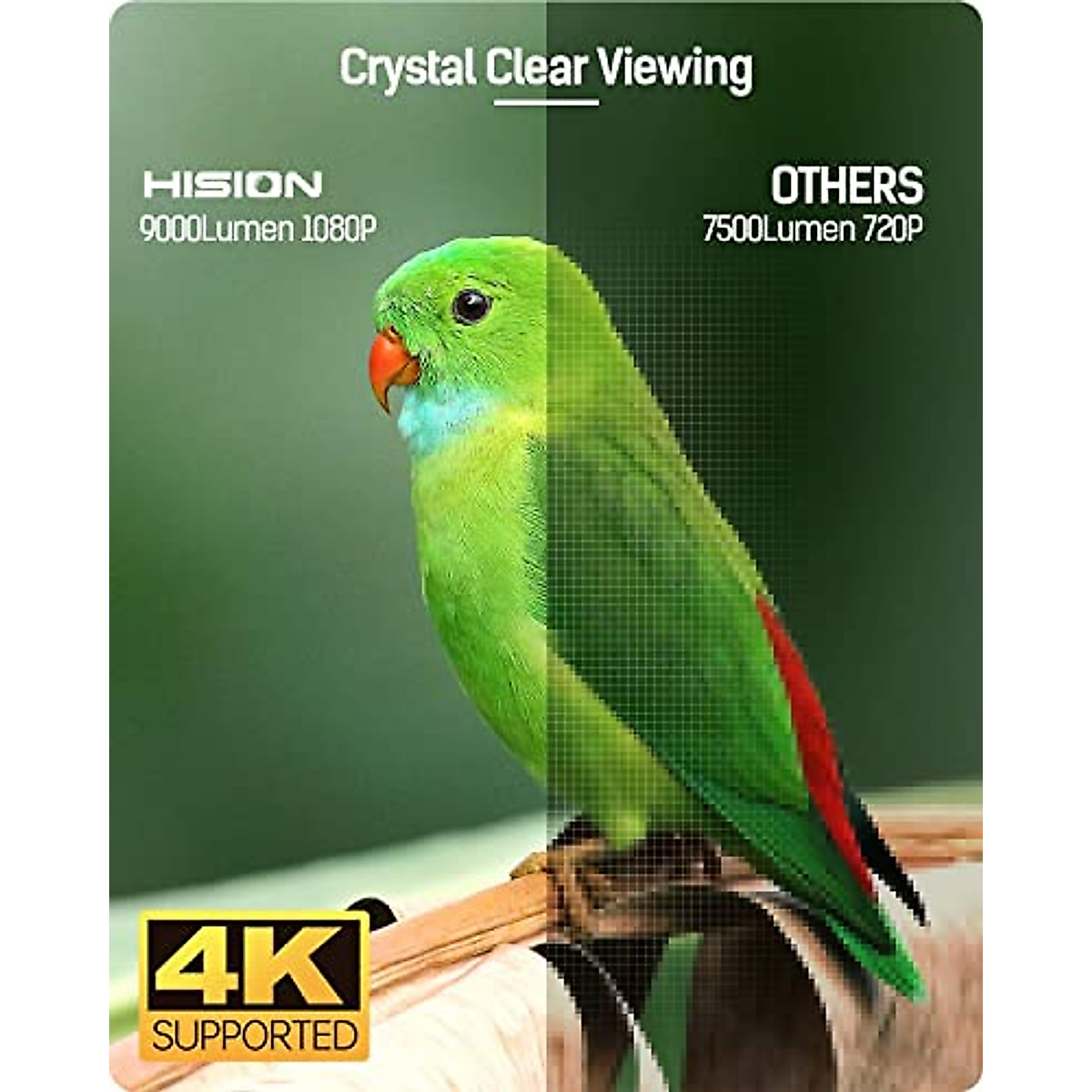 HISION 5G WiFi Bluetooth Projector Native 1080P Movie Projector 4K Support Oudoor Mini Projector for iPhone Home LED TV Projector Compatible with TV Stick Laptop Tablet PC HDMI USB TF DVD