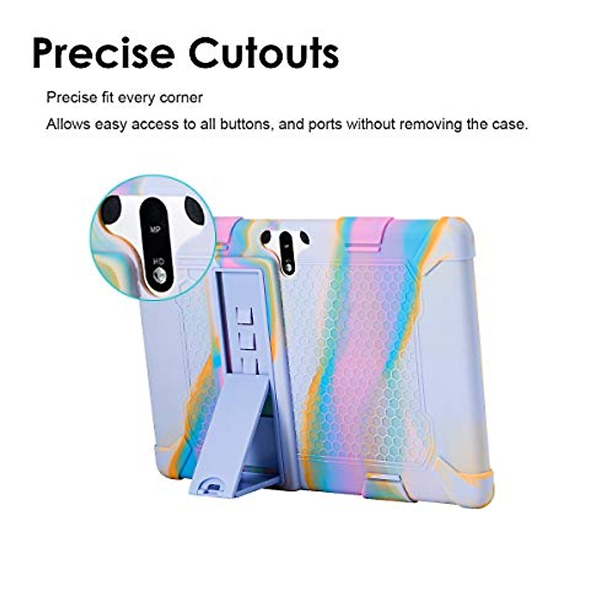 HLWQ Case for MEBERRY M7 Tablet 10 Inch/AOYODKG A22 10/Pavoma 10 G3/Llltrade 10, Anti-Slip Soft Silicone Case with Stand (Purple Rose)