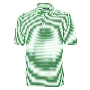 Cutter & Buck Virtue Eco Pique Stripe Recycled Mens Polo, Kelly Green, XXXL