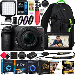 Nikon Z30 Mirrorless Camera Body 4K UHD DX-Format with NIKKOR Z DX 16-50mm F3.5-6.3 VR Lens Bundle 1749 w/Deco Gear Photography Backpack + LED + Filter Kit + Tripod + 64GB + Software & Accessories