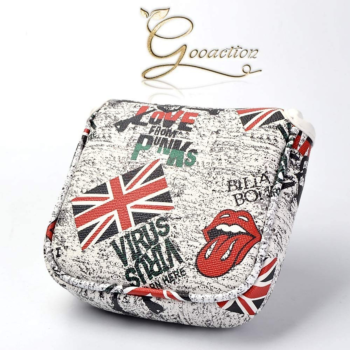 GOOACTION Golf Club Mallet Putter Cover Magnetic Closure Red British England UK Flag Pattern Synthetic Leather Creative Golf Putter Headcover