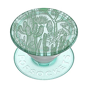 PopSockets Plant-Based Phone Grip with Expanding Kickstand, Eco-Friendly - Translucent Cacti