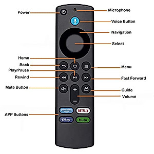 Voice Remote (3rd Gen) Replacement for Alexa Voice Remote, Compatible with Fire TV Stick 4K, Fire TV Stick (2nd & 3rd Gen), Fire TV Cube (1st and Later), Fire TV (3rd Gen), Fire TV Stick Lite