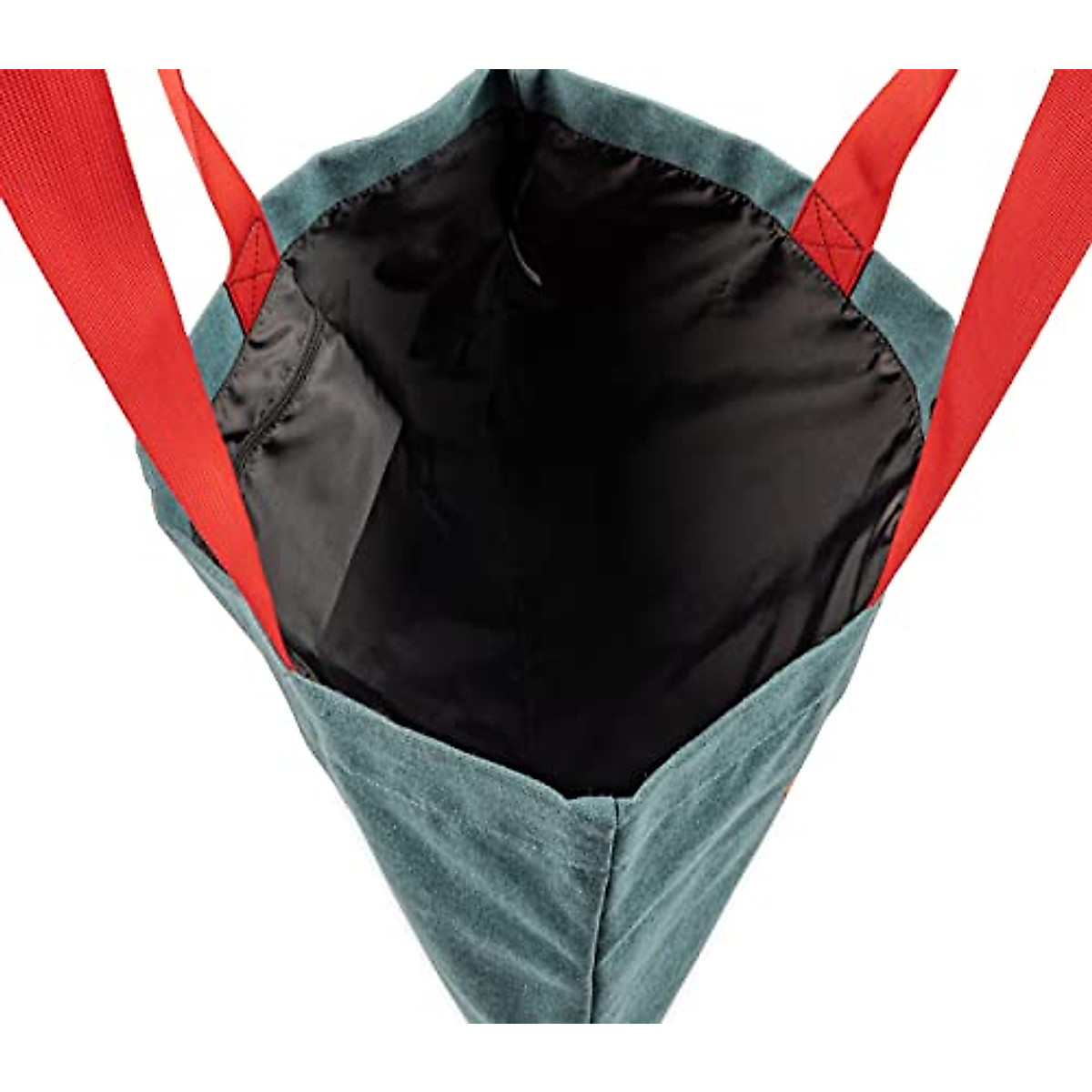 Camco Life is Better at The Campsite Tote Bag | Perfect for Groceries, Shopping or as a Purse | Gray/Blue Tote Bag with Red Retro Stars & Large, Tan Life is Better at The Campsite Text (53481)