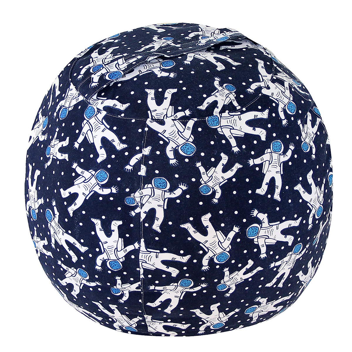 Miaowater 2 PCS Stuffed Animal Storage Bean Bag Chair Cover, Cotton Canvas Beanbag with Zipper for Organizing Kid's and Adults Room Blue Astronaut 24"