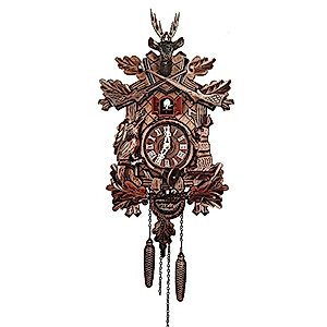 JoonieHouse Traditional Black Forest Cuckoo Clock, Newly Wood Coo Coo Clock Decorative Wall Clock with Pendulum and Chiming Function - Perfect Wall Clocks for Home Livingroom Decor