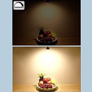 PAR16 LED Bulb Short Neck Recessed Spotlight, 5W (50W Equivalent) Curio Cabinet Light Bulb, 500 Lumens Dimmable China Cabinet Light Bulbs, Small Light Bulbs 2700K Warm White (Pack of 6)