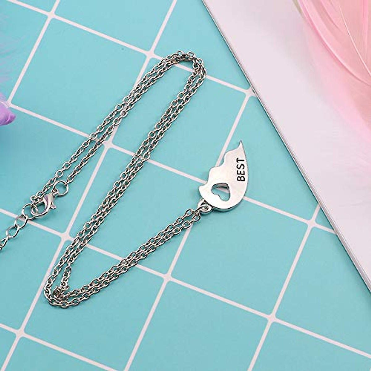 Sisadodo BFF Friendship Necklace for 2 - Best Friend Necklaces BFF Gifts for 2 Matching Heart Best Friends Forever Pendant Necklaces Set¡­