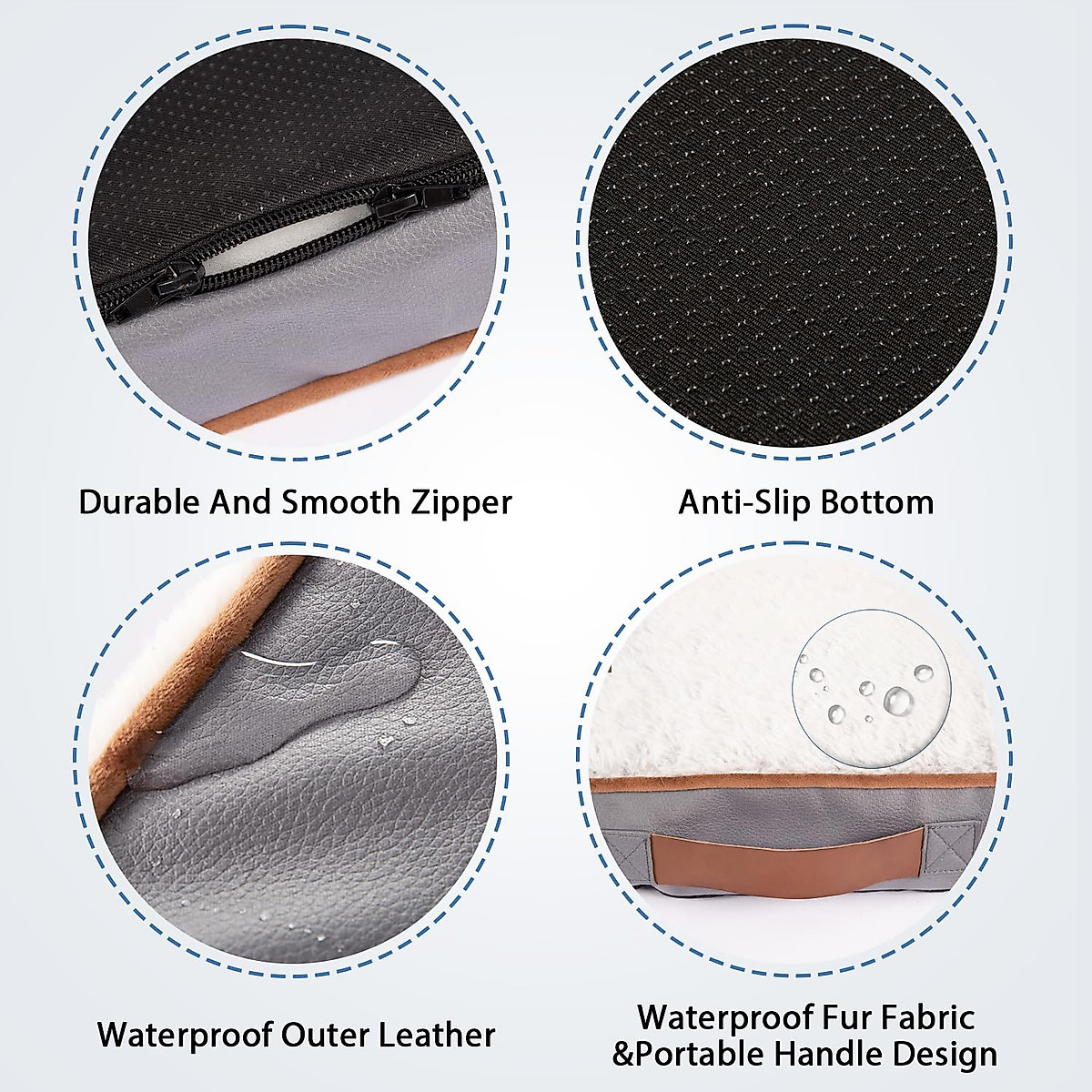 Flat Orthopedic Dog Bed-Memory Foam Dog Bed for Small Dogs, Dog Bed for Crate with Waterproof Replacement Washable Cover, Soft Comfortable Fluffy Faux Rabbit Fur, Durable, Non-Slip, Egg Crate Foam