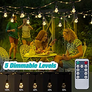 IPStank Outdoor String Lights, 48FT Warm White Patio Light String IP65 Patio Lights Light Bulbs Twinkle Stand, Weatherproof and Shatterproof, Decorative for Cafe, Patio, Porch and Party