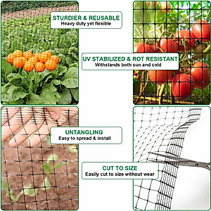 Mklsit Deer Netting Fence, 8ft x 100ft Bird Netting Heavy Duty Garden Netting for Garden Protection Fruit Trees Vegetable Plants Against Birds, Deer and Other Animals