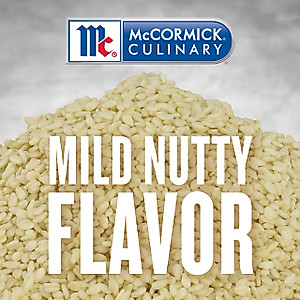 McCormick Culinary Whole Sesame Seed, 16 oz - One 16 Ounce Container of Hulled Whole White Sesame Seeds Perfect for Noodle Dishes, Sushi, Stir-Fries and Coating for Meat and Fish