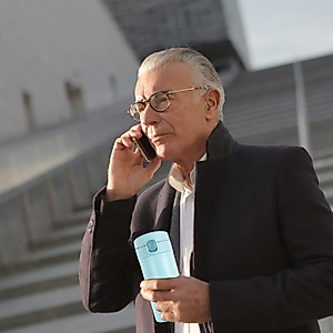 Diller Travel Coffee Mug, Mini Insulated Water Bottle 14 oz or 10 oz with Spout Lid, Leak Proof Coffee Tumbler for Kids and Women Keep 12H Piping Hot and 24H Cold (10 oz, Blue)