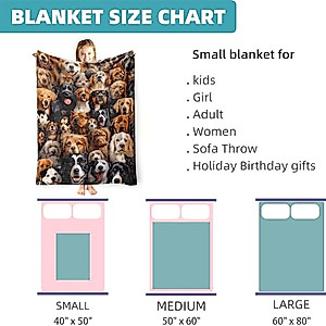 Cute Dog Blanket for Kids Boys Girls Soft Dogs Print Throw Blanket Perfect Dogs Gift for Dogs Lovers Ideal for Birthday Christmas 40x50 inch