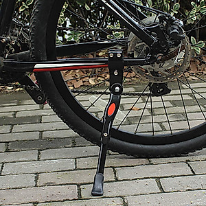 IPENNY Universal Bike Kickstand Alloy Adjustable Height Rear Side Bicycle Stand Bike Stand for 24"-26" 700C Mountain Bike Road Bike BMX MTB City Bike Kids Bike Sports Bike Adult Bike