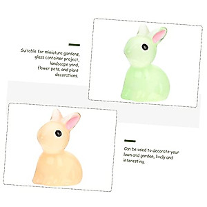 NOLITOY 18pcs Rabbit Ornament Bunny Figurines Animal Toys Animal Figurines Bunny Shape Decor Decoraciones para Salas De Casa Tiny Things Home Decor Miniature Toys Resin Model Luminous