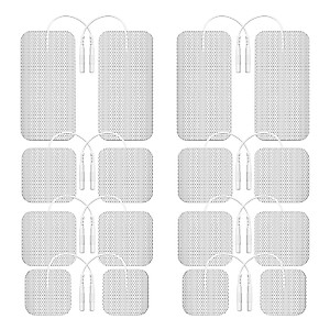 Etekcity TENS Unit Replacement Pads Electrodes for Back Pain Relief, Self-Adhesive & Gel Free for Electrotherapy White (Pack of 16)