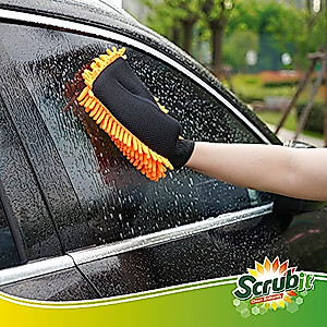 SCRUBIT Car Wash Mitt Car Scrubber - 2 Pack – Scratch-Free Car Sponges for Washing, Dual Sided Wash Mitts for Car Washing - Premium Car Wash Sponge for Cars, Trucks, and Boats