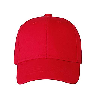LANGZHEN Cotton Outdoor Toddler Girls Boys Plain Baseball Cap Baby Infant Structured Adjustable Hat for Kids Sun Hat (S-Red)