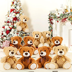 MorisMos 10 Packs Bulk Teddy Bears Stuffed Animal, Soft Teddy Bear Bulk, Small Bears Plush for Centerpiece Baby Shower, Kids