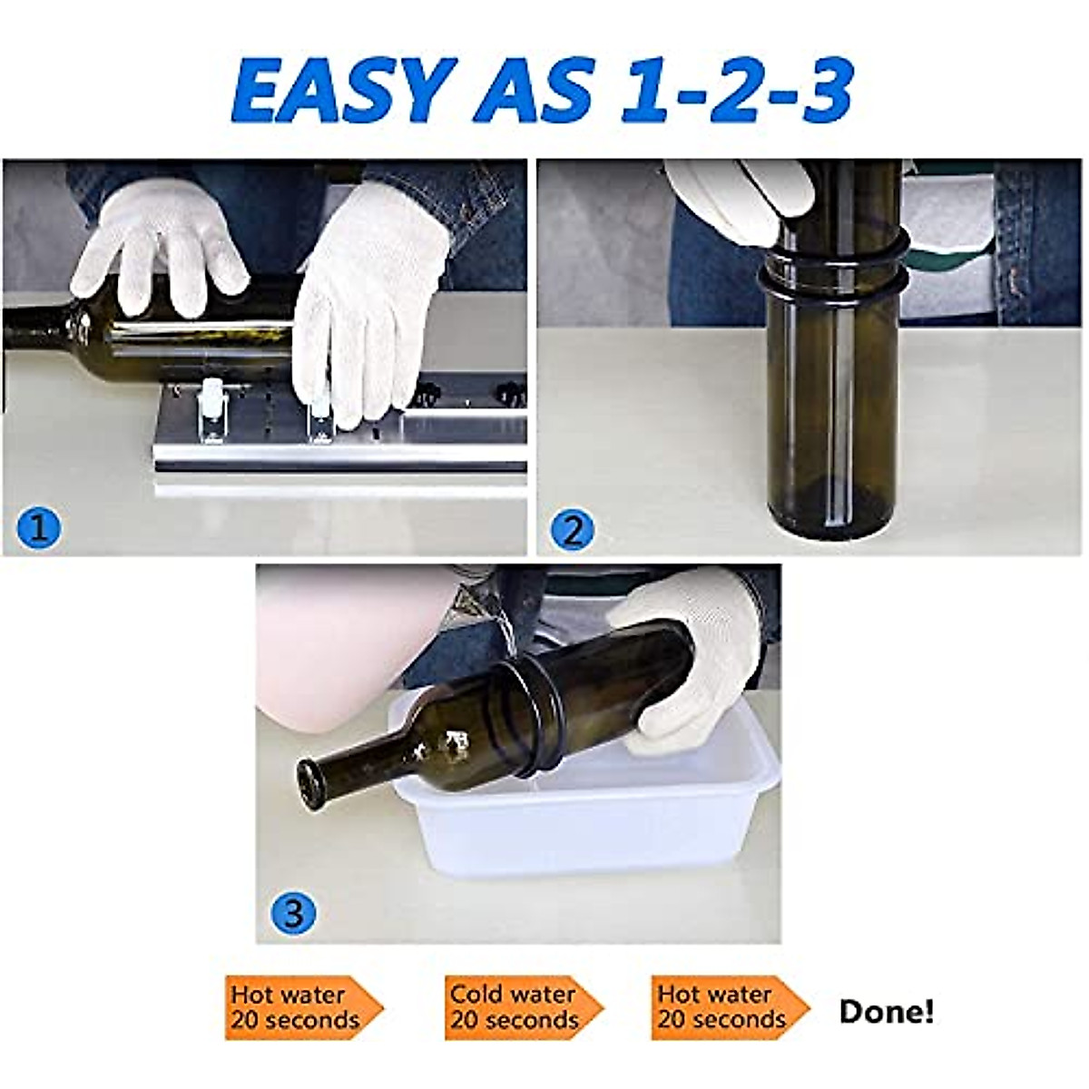 Bottle Cutter & Glass Cutter Kit, for Cutting Wine Bottle or Jars to Craft Glasses