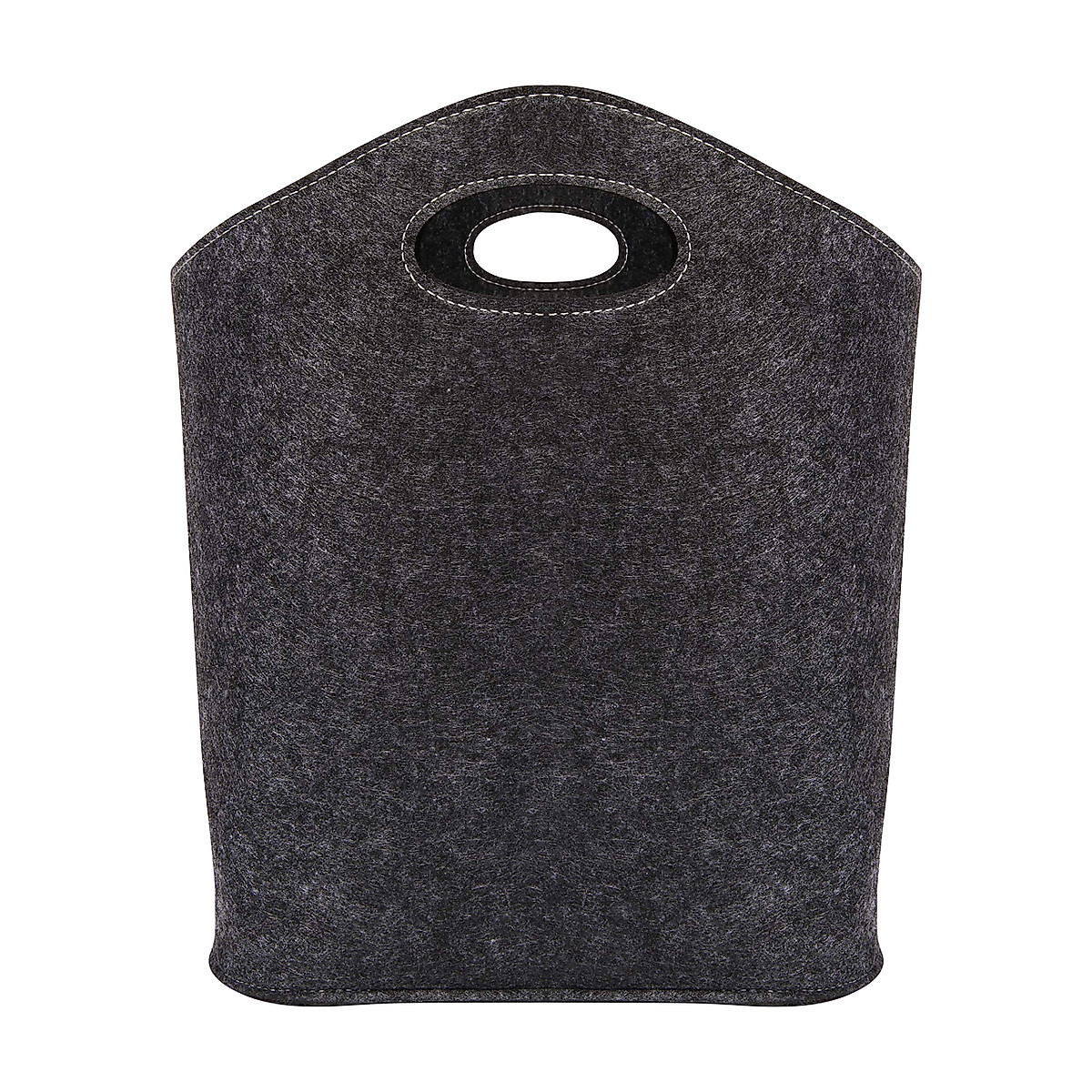 VIIRKUJA XXL Log Basket | Firewood Basket Made of Extra Thick Felt | Dark Grey | Felt Basket with Reinforced Handles for Firewood | Large