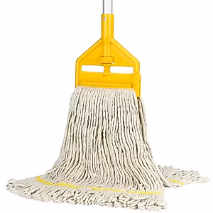 Commercial Mop Heavy Duty Industrial Cotton Mop with Long Handle,Looped-End String Wet Mops for Home,Garage,Office, Workshop, Warehouse Floor Cleaning