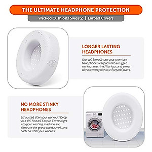 WC Earpads and SweatZ Protective Ear Covers Compatible with Bose QC35 & QC35ii(QuietComfort 35) | Silver & White