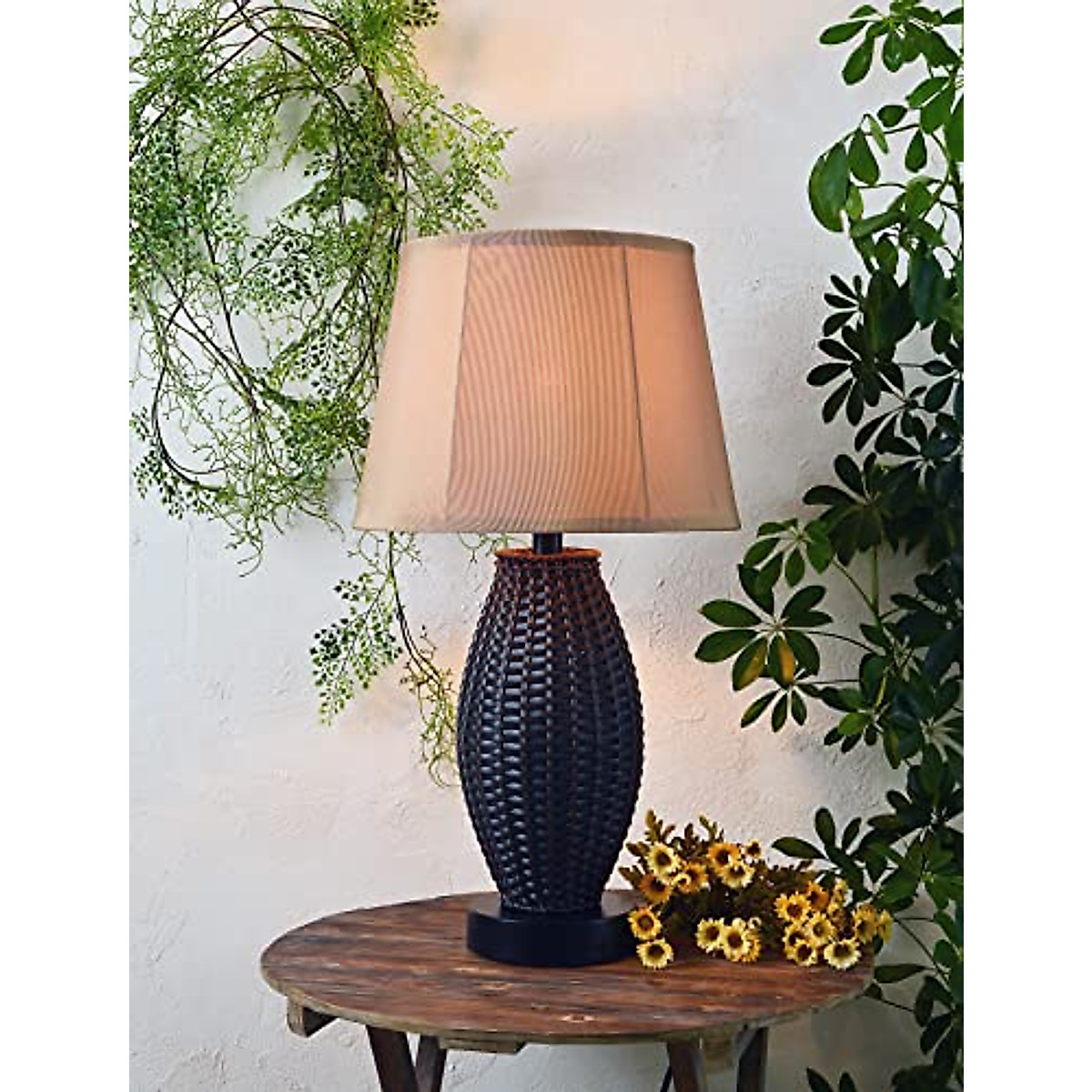Kenroy Home 32203BRZ Sunset Outdoor Table Lamp with Bronze Finish, Casual Style, 29.25" Height, 16" Width, 16" Depth