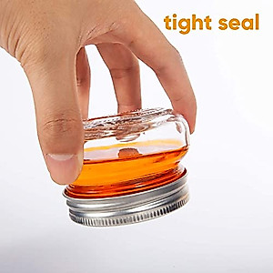 Accguan Mini Mason Jars,glass jar 5OZ With Lids（Silver,Ideal for Jam,Honey,Wedding Favors,Shower Favors,40 PACK