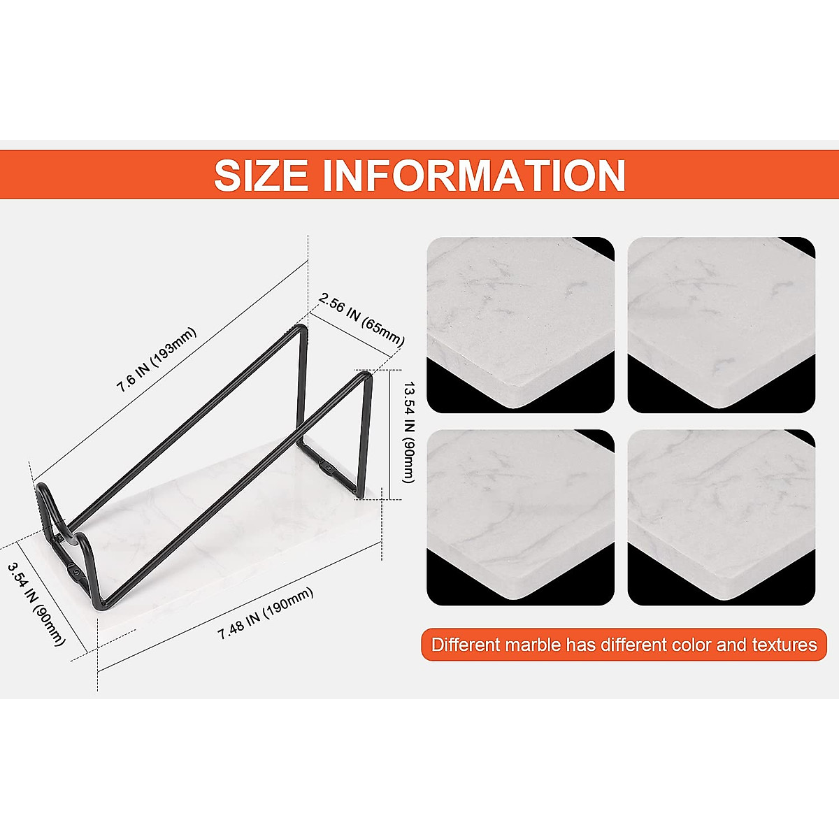 HarJue Tabletop Wine Rack, Wine Racks Countertop, Perfect Metal Wine Bottles Holder with Elegant Marble Base for Wine Lovers, Freestanding Wine Bottle Storage-Stylish Matte Black