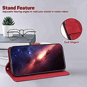 Fansipro Phone Cover Wallet Folio Case for Sony Xperia 1 III, Premium PU Leather Slim Fit Cover for Xperia 1 III, 2 Card Slots, Comfortable to Carry, Red