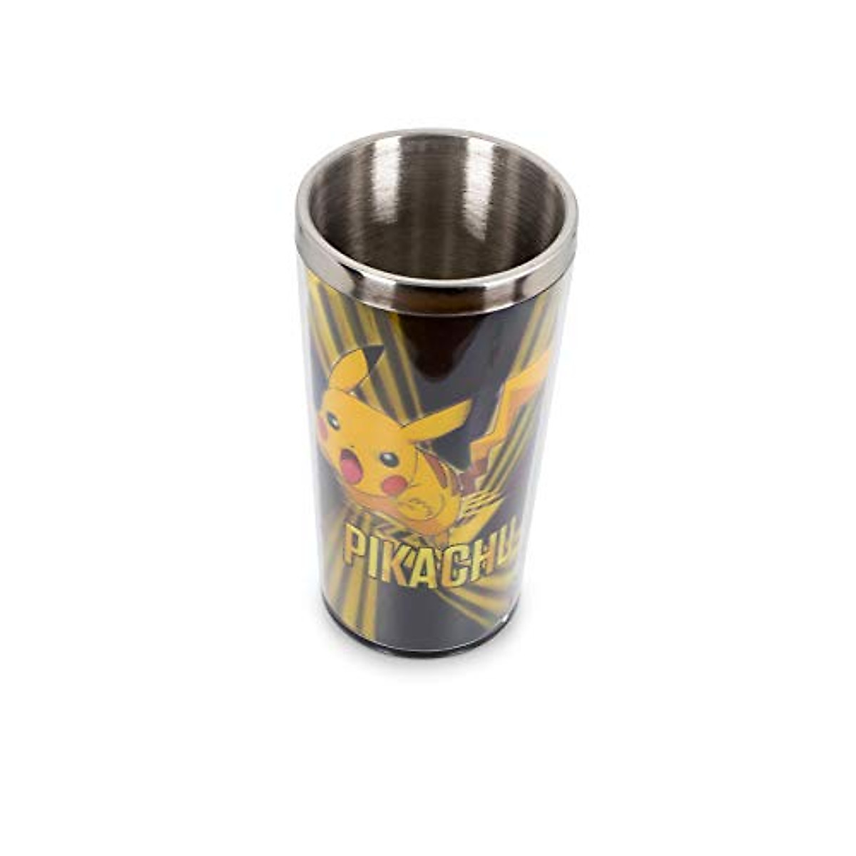 Pokemon Lenticular Pikachu 16oz Insulated Travel Coffee Tumbler Mug With Non-Spill & Leak Proof Metal Lid for Ice Drinks & Hot Beverages - Best for Indoor Home & Office Use or Outdoor Hiking & Camping