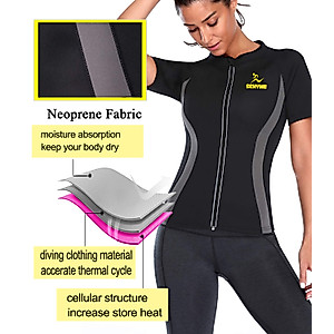 SEXYWG Women Hot Sweat Weight Loss Sauna Shirt Neoprene Top Workout Body Shaper Slimming Training Suit