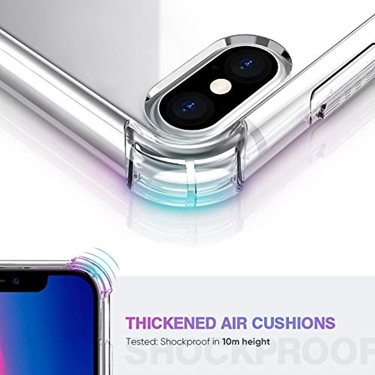 ORIbox Case Compatible with iPhone X/XS Case, with 4 Corners Shockproof Protection