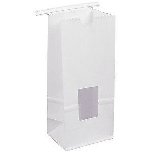 White 1/2 Lb. Tin Tie Bakery Bag w/Square Window - 50 Pack