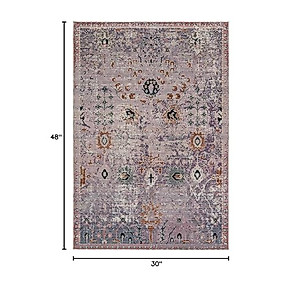 Jaipur Living Indoor Outdoor 2x4 Area Rug, Vintage, Purple/Gold
