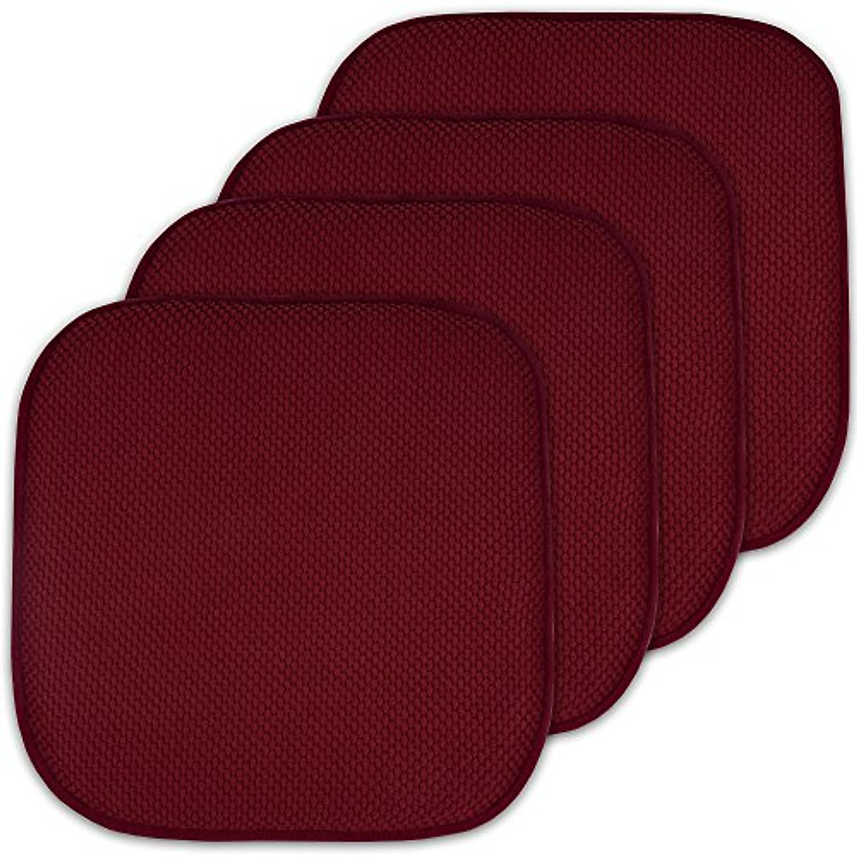 4 Pack Memory Foam Honeycomb Nonslip Back 16" x16" Chair/Seat Cushion Pad