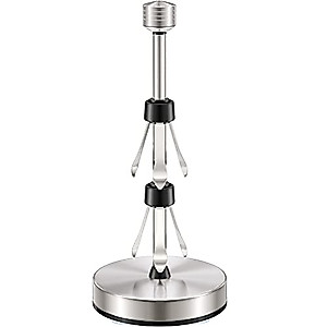 SMARTAKE Standing Paper Towel Holder, Damping Ratchet Design Paper Towel Organizer, Rustproof Toilet Paper Holder with Suction Cups, Roll Dispenser for Kitchen Countertop Home Dining Table, Silver