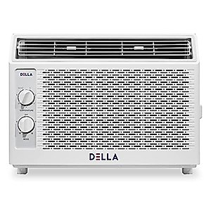 DELLA 5000 BTU 115V/60Hz Window Air Conditioner, Whisper Quiet AC Unit with Easy to Use Mechanical Control and Reusable Filter, Cools Up to 150 Sq. Ft.
