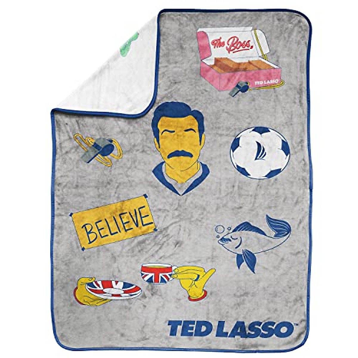 Ted Lasso Blanket - Measures 62 x 90 inches - Fade Resistant Bedding, Super Soft Fleece (Official Ted Lasso Product)